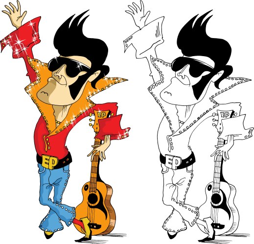 Elvis cartoon Royalty Free Vector Image - VectorStock
