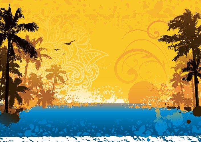 8-bit Summer Beach Pixel Art Royalty Free Vector Image