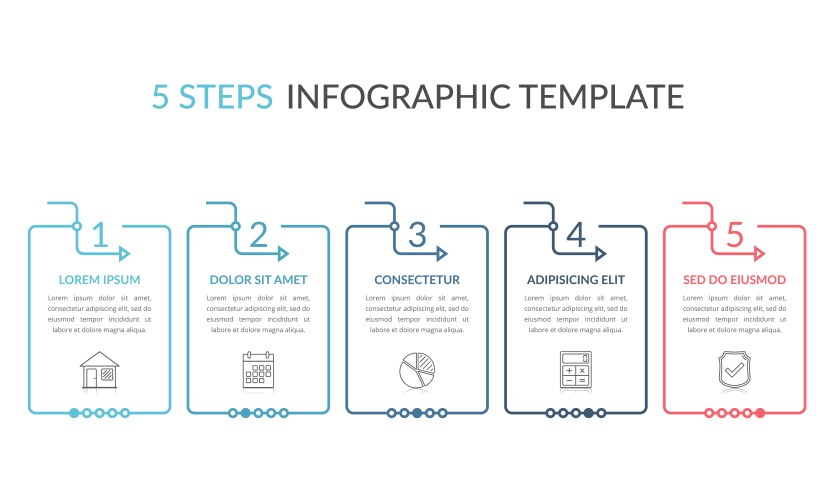 Step infographic with 5 options Royalty Free Vector Image
