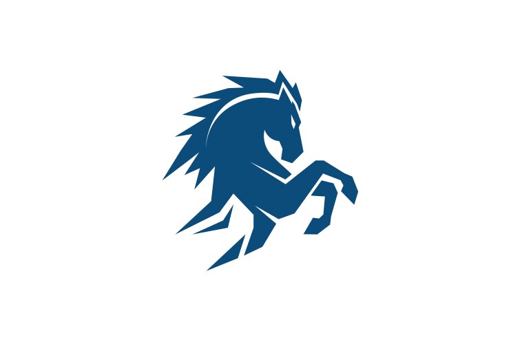 Blue horse pegasus logo Royalty Free Vector Image