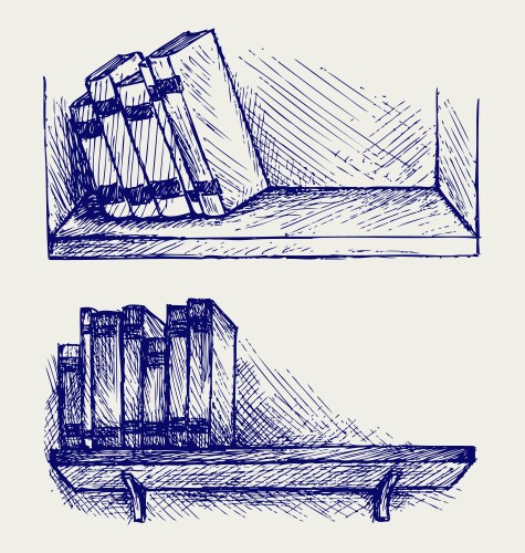 Books on shelf Vector Images & Graphics for Commercial Use | VectorStock