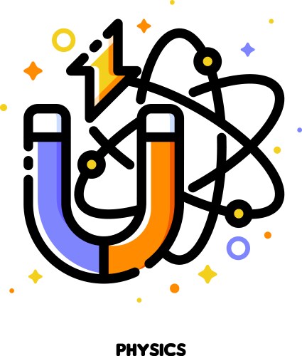 Magnet logo icon electromagnetic fieldd Royalty Free Vector