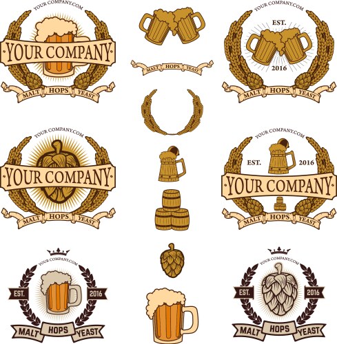 Beer symbols Royalty Free Vector Image - VectorStock