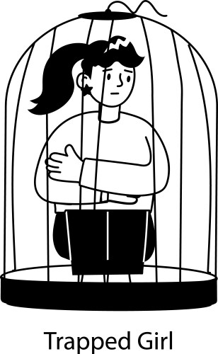 Trapped girl Royalty Free Vector Image - VectorStock