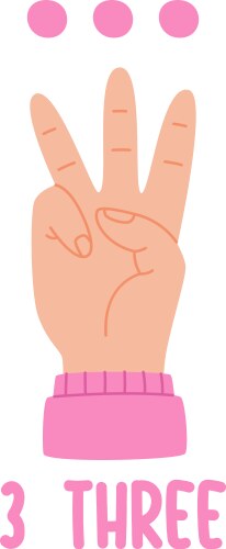 Hand counting three fingers – Royalty-Free Vector | VectorStock