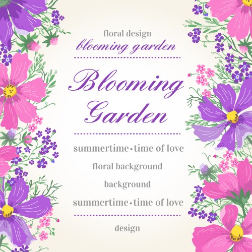 Vertical frame with flowers Royalty Free Vector Image