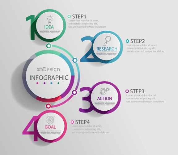 Business process infographic Royalty Free Vector Image