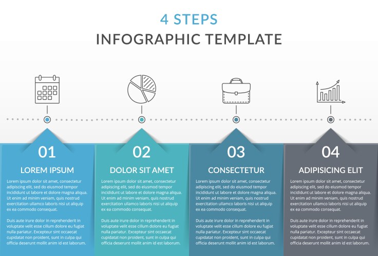 Infographic template with 4 steps Royalty Free Vector Image