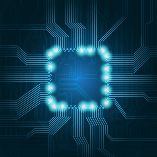 Circuit board technology cpu microprocessor Vector Image