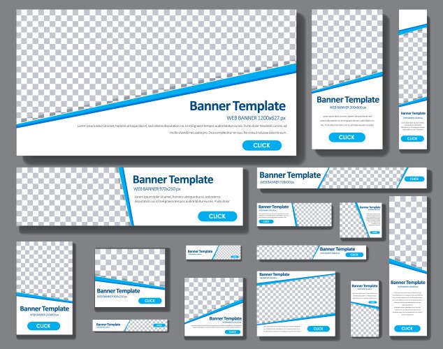 Design standard horizontal web banners Royalty Free Vector