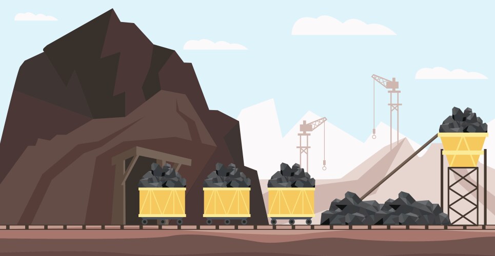 Cartoon mine entrance Royalty Free Vector Image