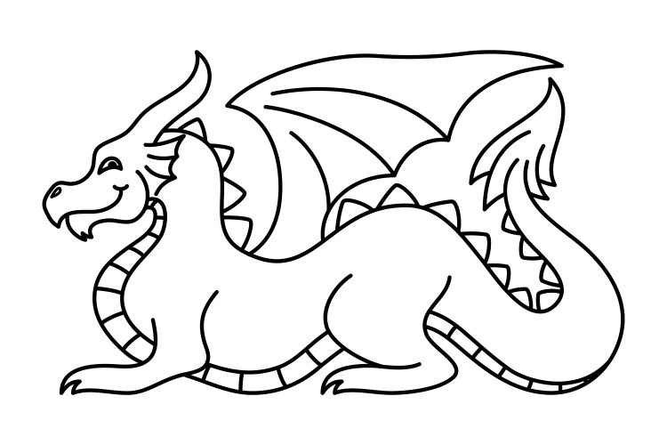 Dragon outline Vector Images & Graphics for Commercial Use | VectorStock