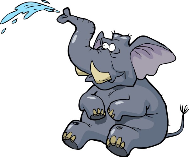 Comic elephant cartoon animal character Royalty Free Vector