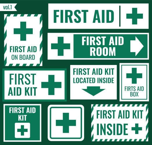 First aid set Royalty Free Vector Image - VectorStock