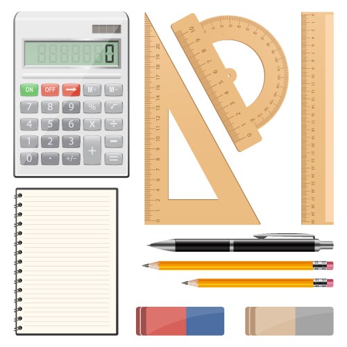 Teachers and students tools icons subjects Vector Image