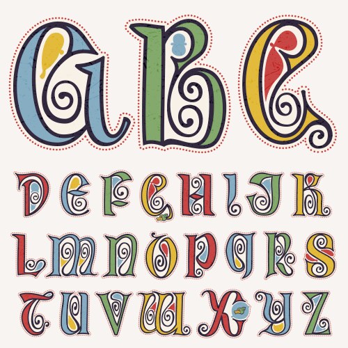 Alphabet in medieval gothic style set Royalty Free Vector