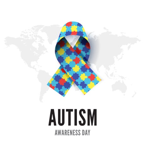 Autism awareness ribbon Royalty Free Vector Image