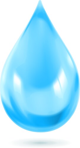 Blue shiny water drop Royalty Free Vector Image