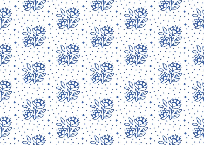 Indigo Floral Pattern Royalty Free Vector Image