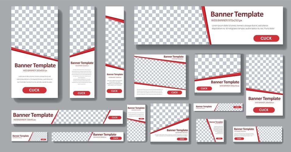 Design standard horizontal web banners Royalty Free Vector