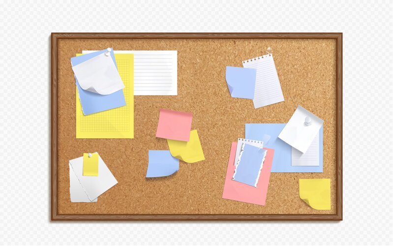 Empty photo frames paper notes Royalty Free Vector Image