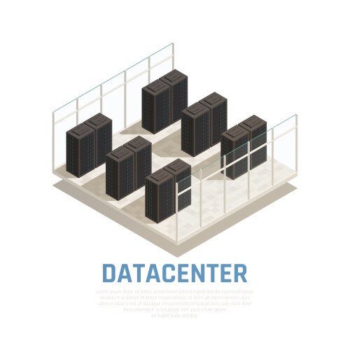 Isometric Datacenter Concept Royalty Free Vector Image