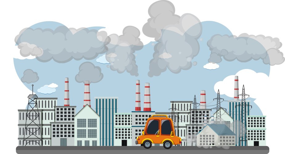 Poster design for stop pollution with earth Vector Image