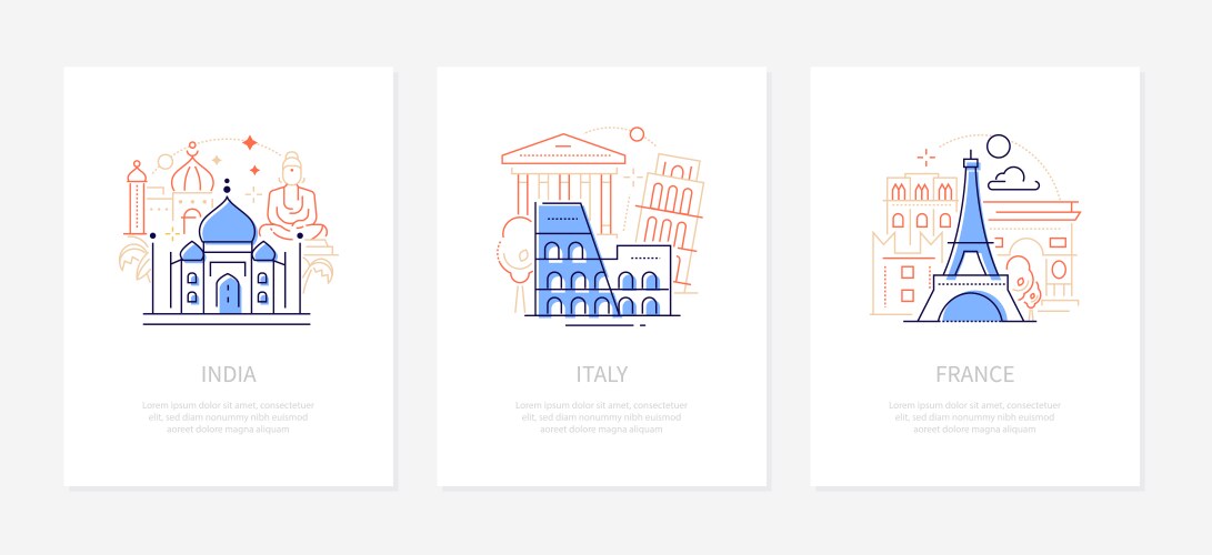 Asia - line travel Royalty Free Vector Image - VectorStock