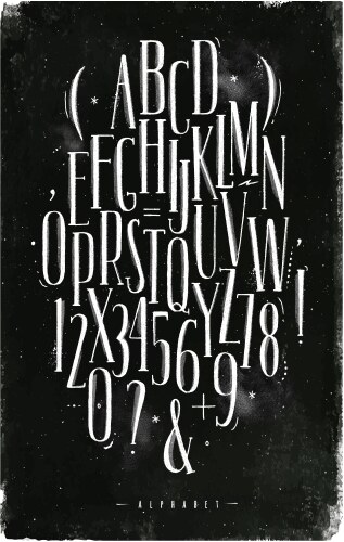 Vintage gothic alphabet Royalty Free Vector Image