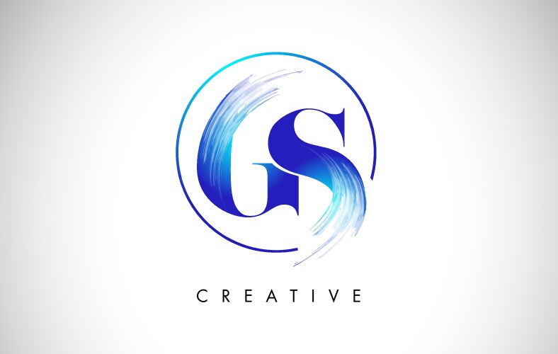 Gs g s brushed letter logo design with creative Vector Image