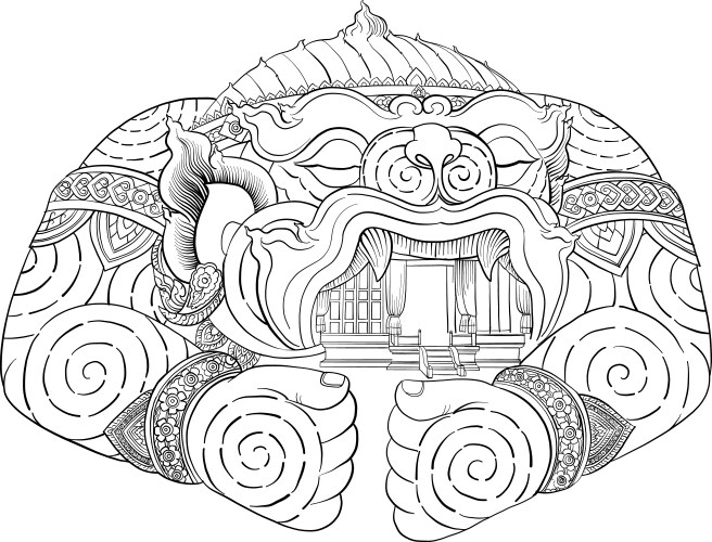 Hanuman Yantra Thai Art Royalty Free Vector Image