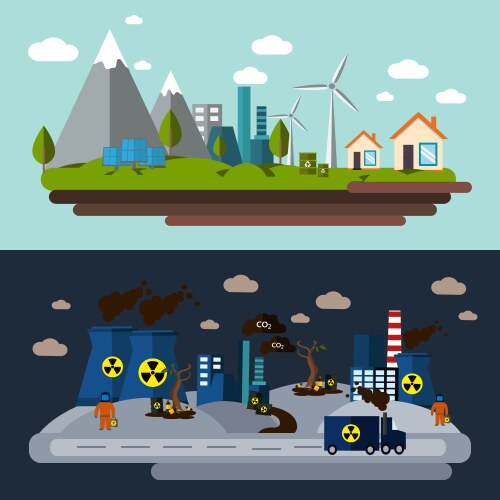 Environmental pollution poster Royalty Free Vector Image