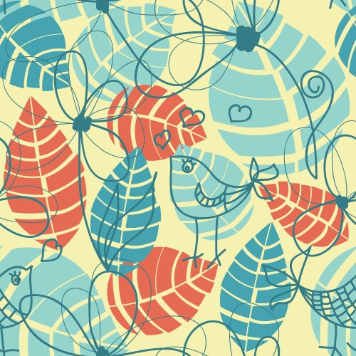 Cartoon floral seamless pattern Royalty Free Vector Image