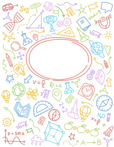 Studying at school sketch doodle background Vector Image