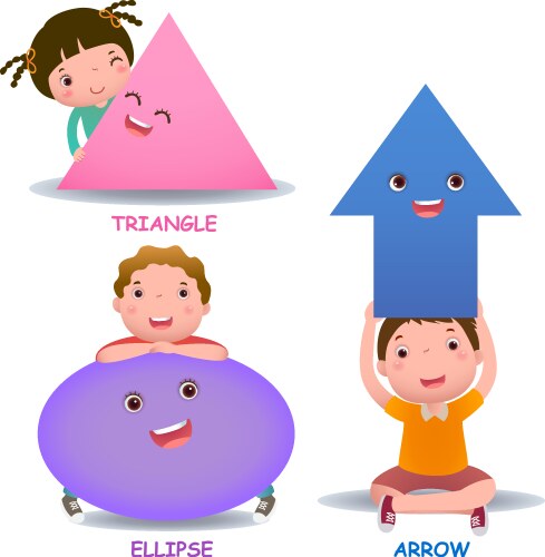 Cartoon basic geometric shapes characters Vector Image
