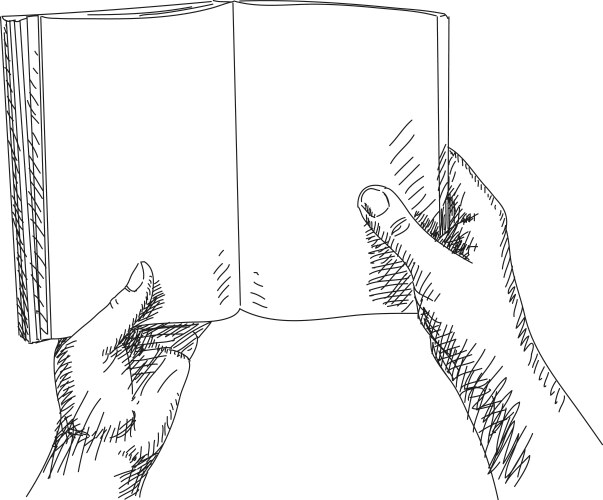 Cartoon open book pages and fishing hook Vector Image