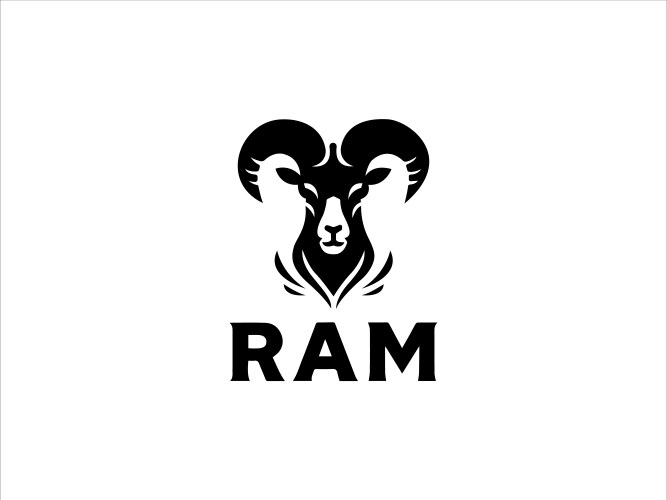 Ram logo design Royalty Free Vector Image - VectorStock
