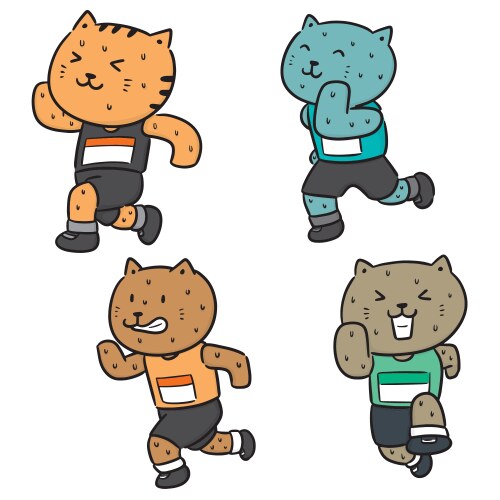 Running cat animation sprite Royalty Free Vector Image