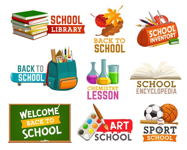 Back to school on paper Royalty Free Vector Image