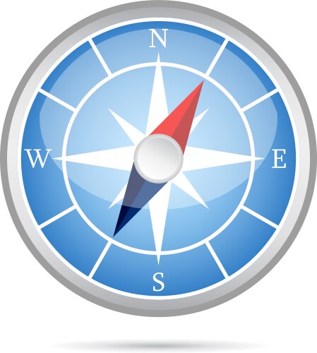 Vintage colourful graphic compass Royalty Free Vector Image