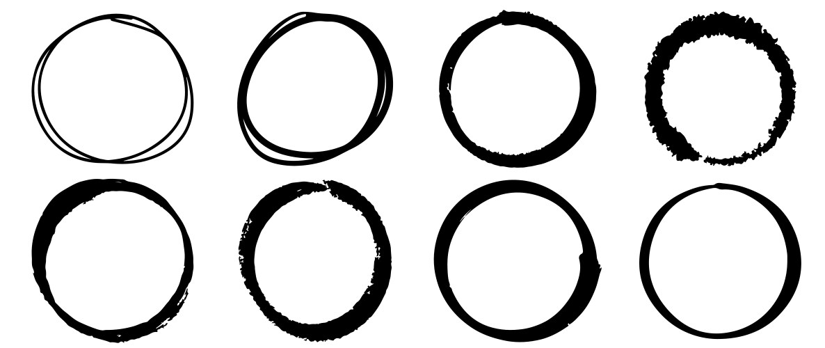 Doodle circle marker pen sketch scrawl encircle Vector Image