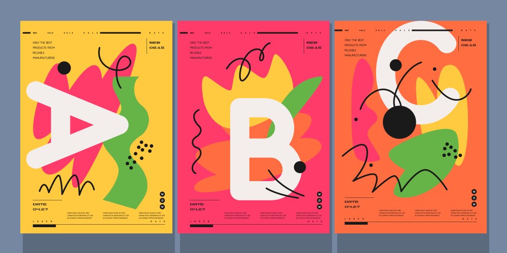 A set of elements cute romantic poster Royalty Free Vector