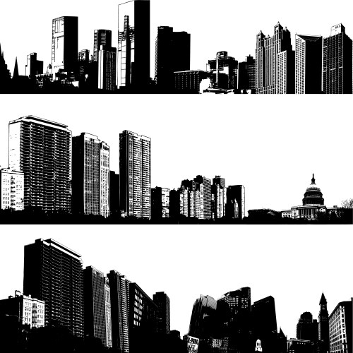 Cityscapes town skyline buildings big city Vector Image