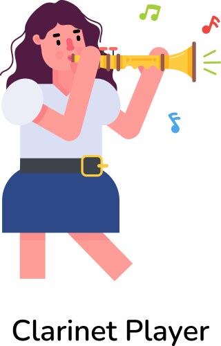 Clarinet player Royalty Free Vector Image - VectorStock