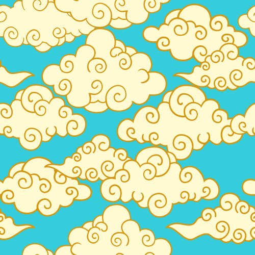 Chinese clouds smoke seamless pattern Royalty Free Vector