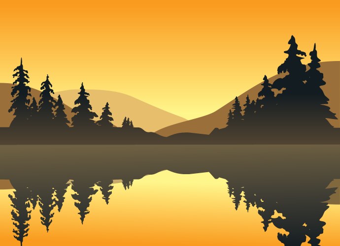 Lake Sunset Vector Images within Landscapes & Nature (over 10,000)