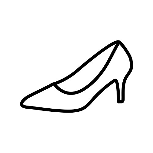 Leather shoes heel icon linear logo mark in black Vector Image