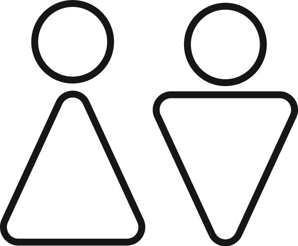 Male female door icon outline wc toilet Royalty Free Vector Male female door icon outline wc toilet Royalty Free Vector