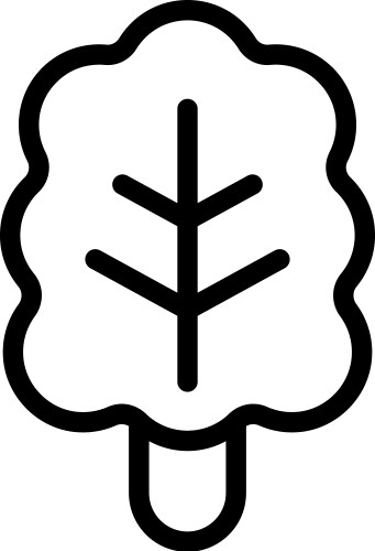 Simplified black and white christmas tree icon Vector Image