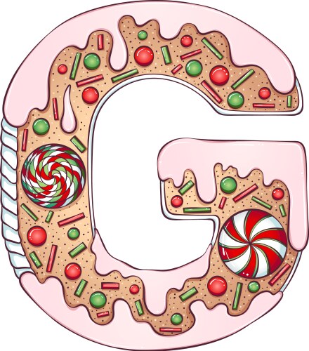 Christmas gingerbread cookies alphabet Royalty Free Vector